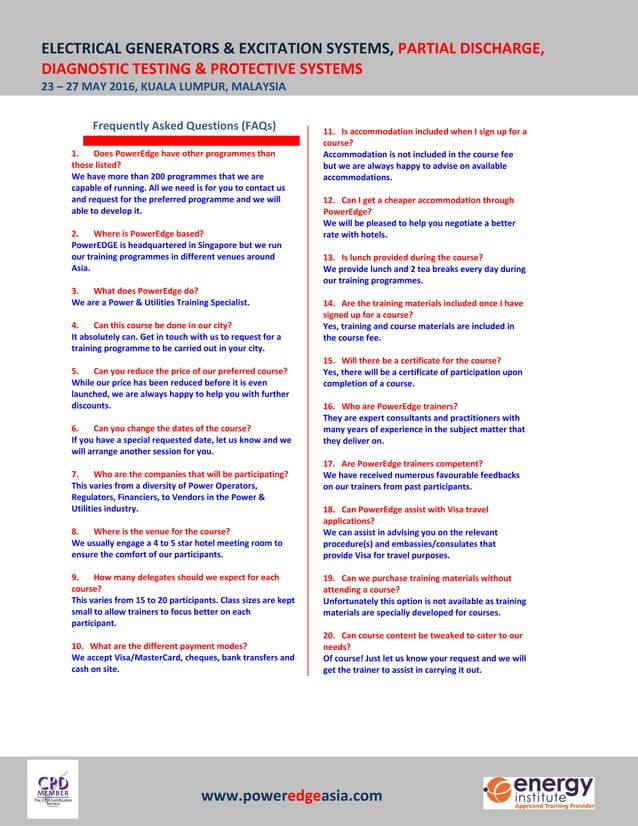 Electrical Generators & Excitation Systems, Partial Discharge ...