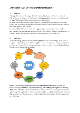 Affärssystem: Eget vs. standard | PDF