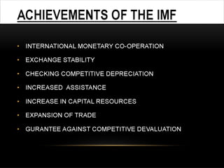 Changing role of IMF in global Scenario | PPT
