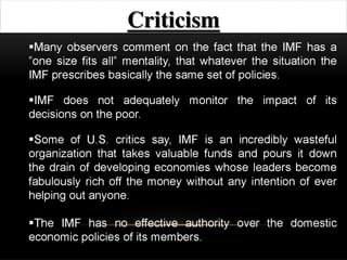 Changing role of IMF in global Scenario | PPT