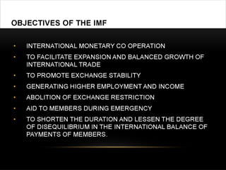 Changing role of IMF in global Scenario | PPT