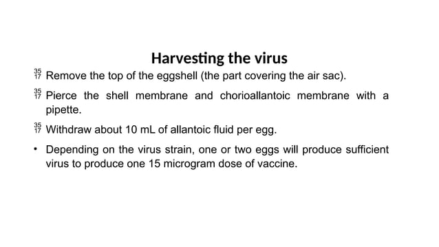 Embryonated egg inoculation culture for virus ppt | PPTX
