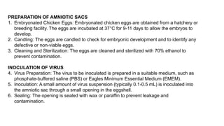 Embryonated egg inoculation culture for virus ppt | PPTX