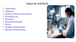 Embryonated egg inoculation culture for virus ppt | PPTX