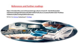 Embryonated egg inoculation culture for virus ppt | PPTX