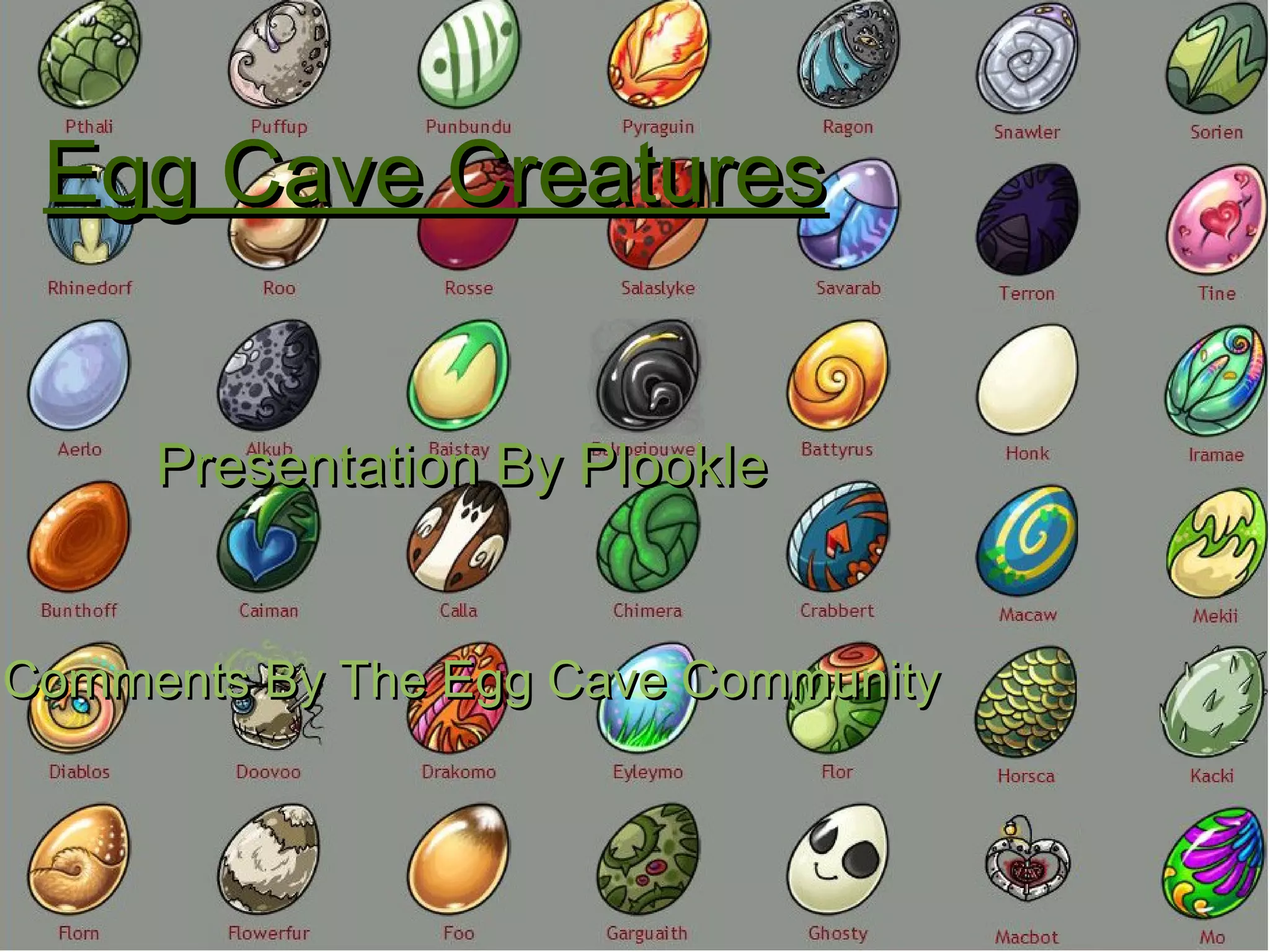 Egg Cave Creatures | ODP