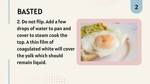 EGG DISHES(T.L.E-10)(standard qualities of fried eggs, types of fried eggs).pptx. | PDF