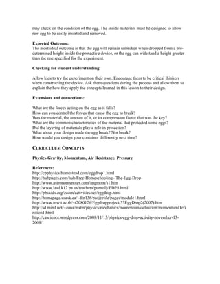 Egg drop lab | PDF