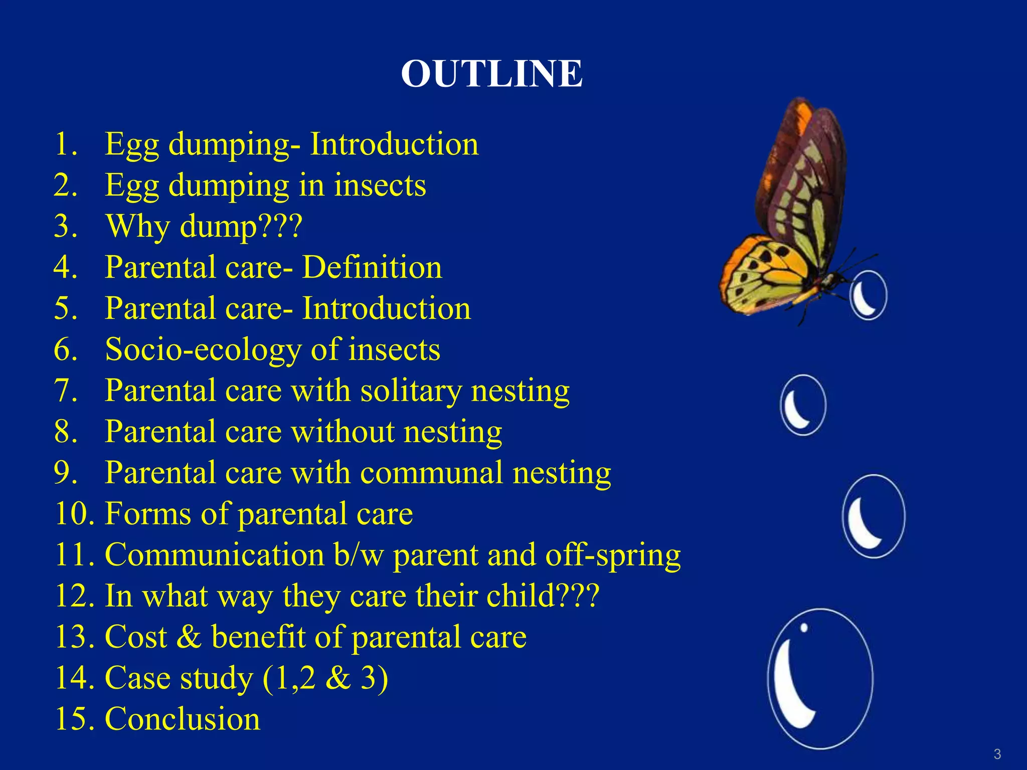 Egg dumping and parental care in insects | PPTX
