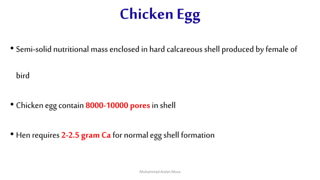 Egg formation process in chicken | PPSX
