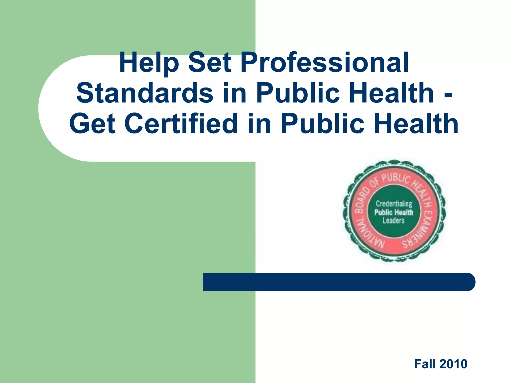 CPH: Credential for Public Health Professionals | PDF