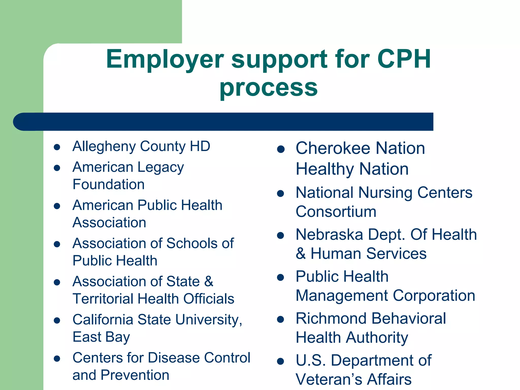 CPH: Credential for Public Health Professionals | PDF