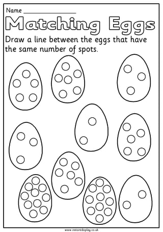 Easter mathematics worksheets for 1st grade | PDF