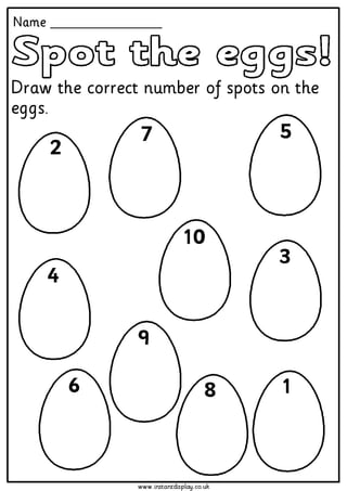 Easter mathematics worksheets for 1st grade | PDF