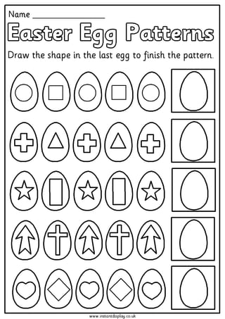 Easter mathematics worksheets for 1st grade | PDF