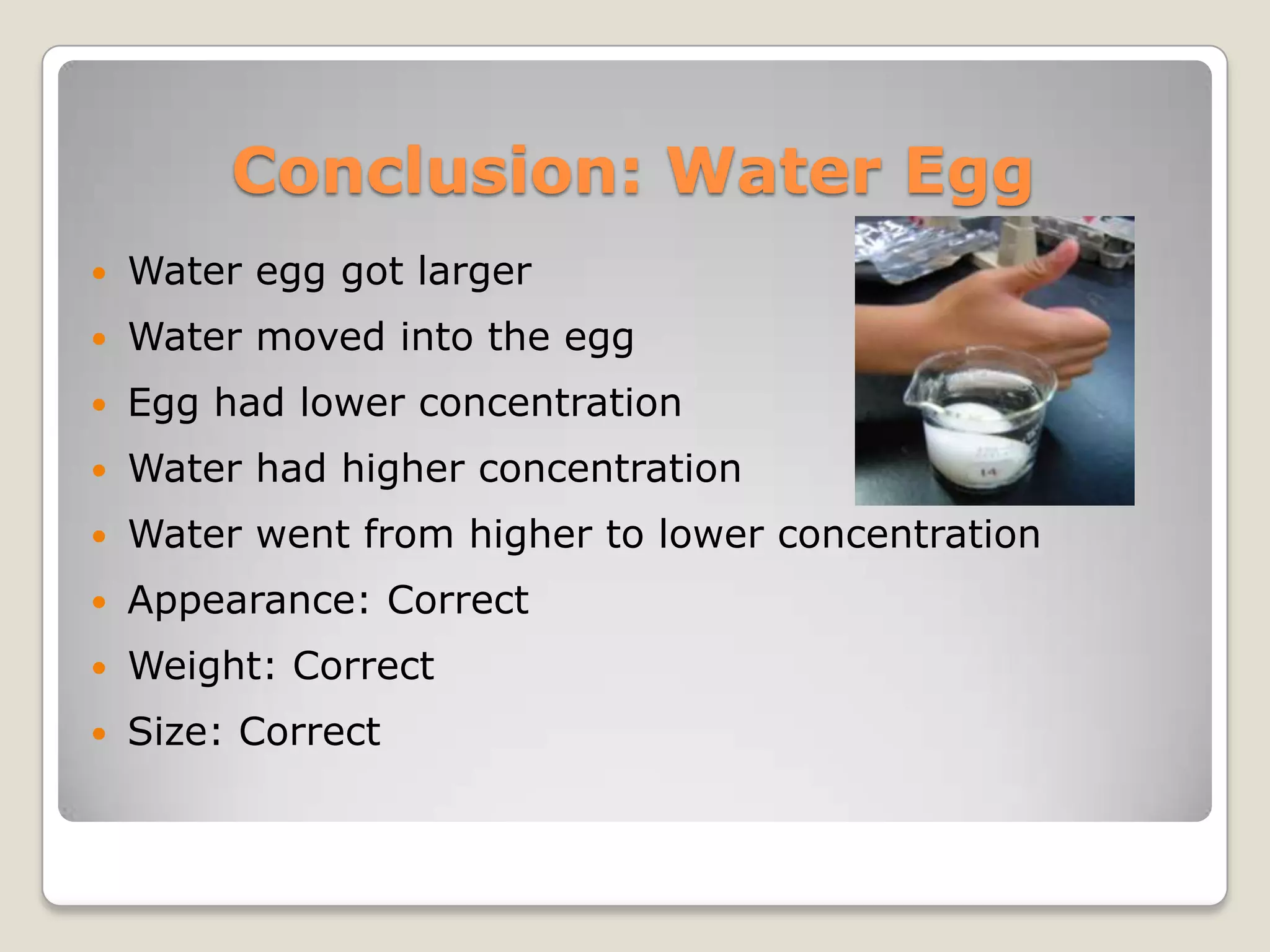 Elijah's Egg osmosis experiment | PPT