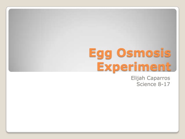 Elijah's Egg osmosis experiment | PPT