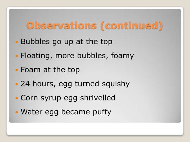 Elijah's Egg osmosis experiment | PPT