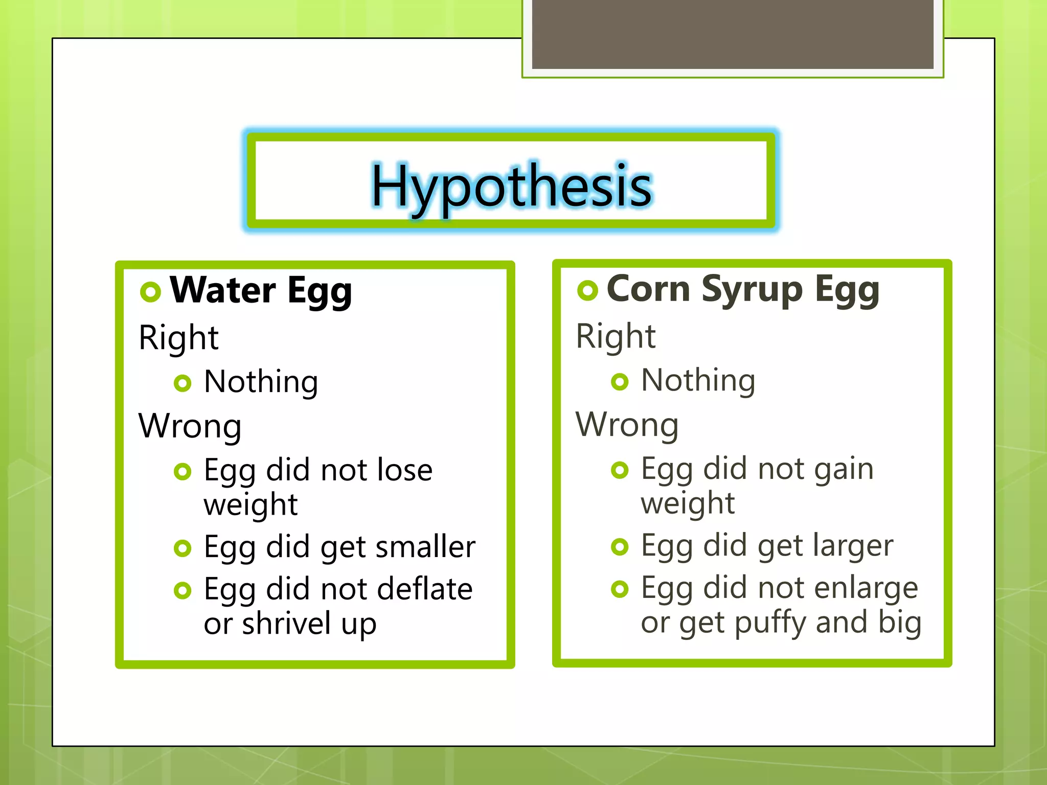 Egg osmosis experiment | PPTX
