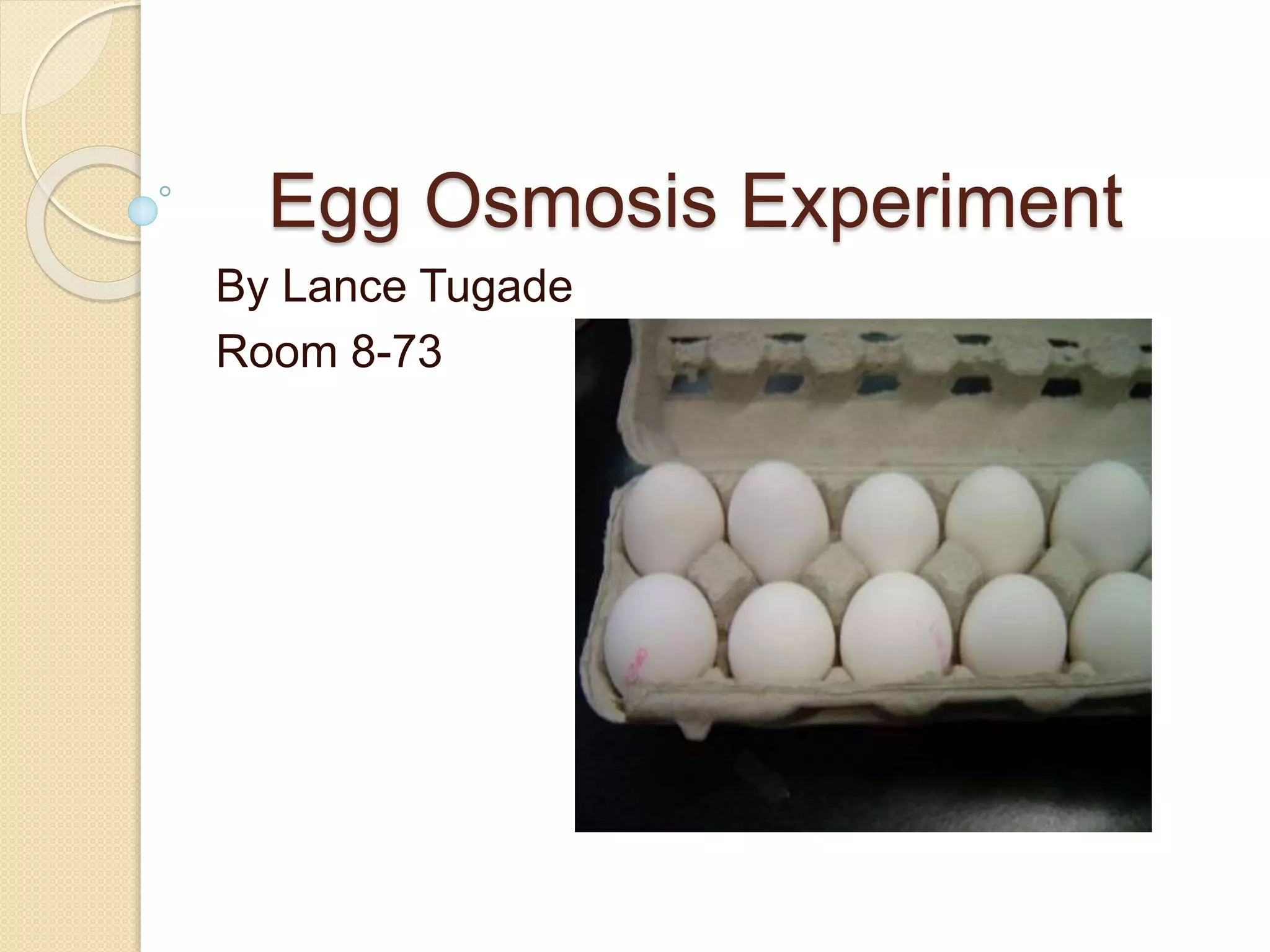 Lance's Egg osmosis experiment | PPTX