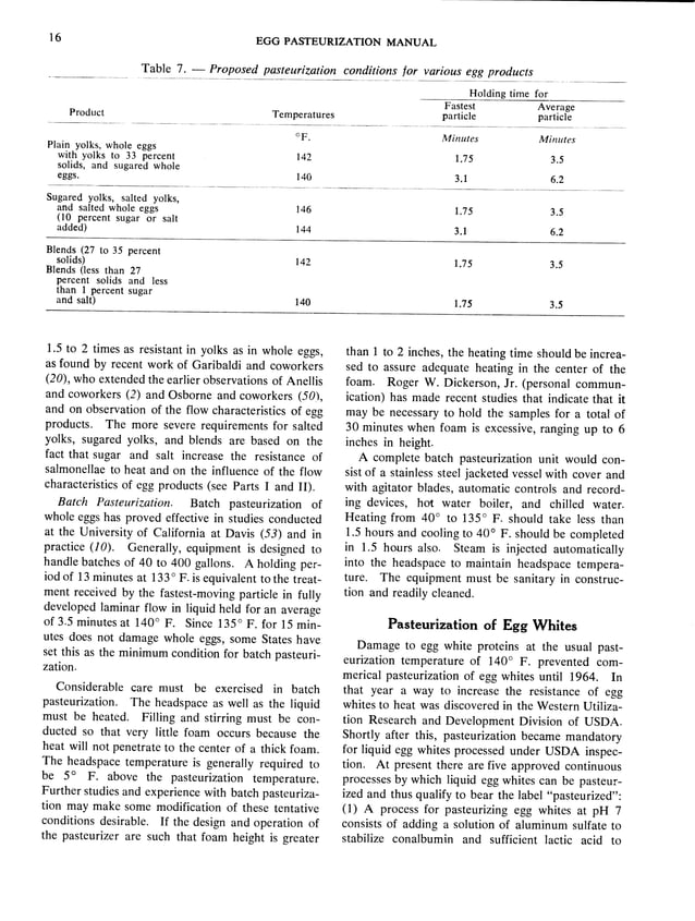 Egg Pasteurization Manual.pdf | Agriculture | Industries