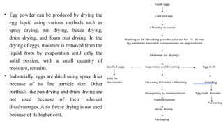 egg powder processsing utilization production | PPTX