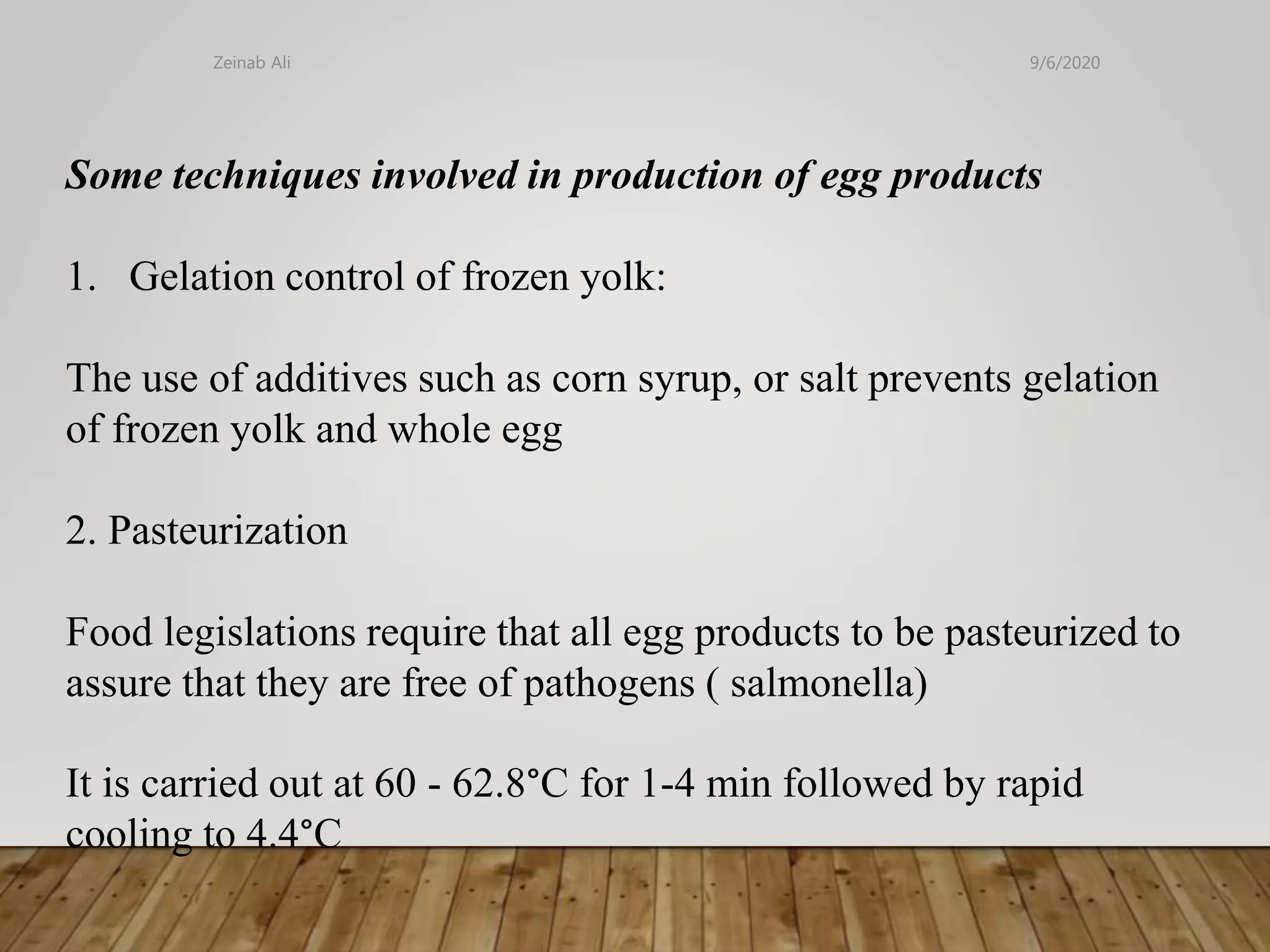 Egg preservation and egg products | PPTX