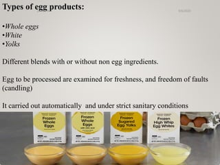 Egg preservation and egg products | PPTX