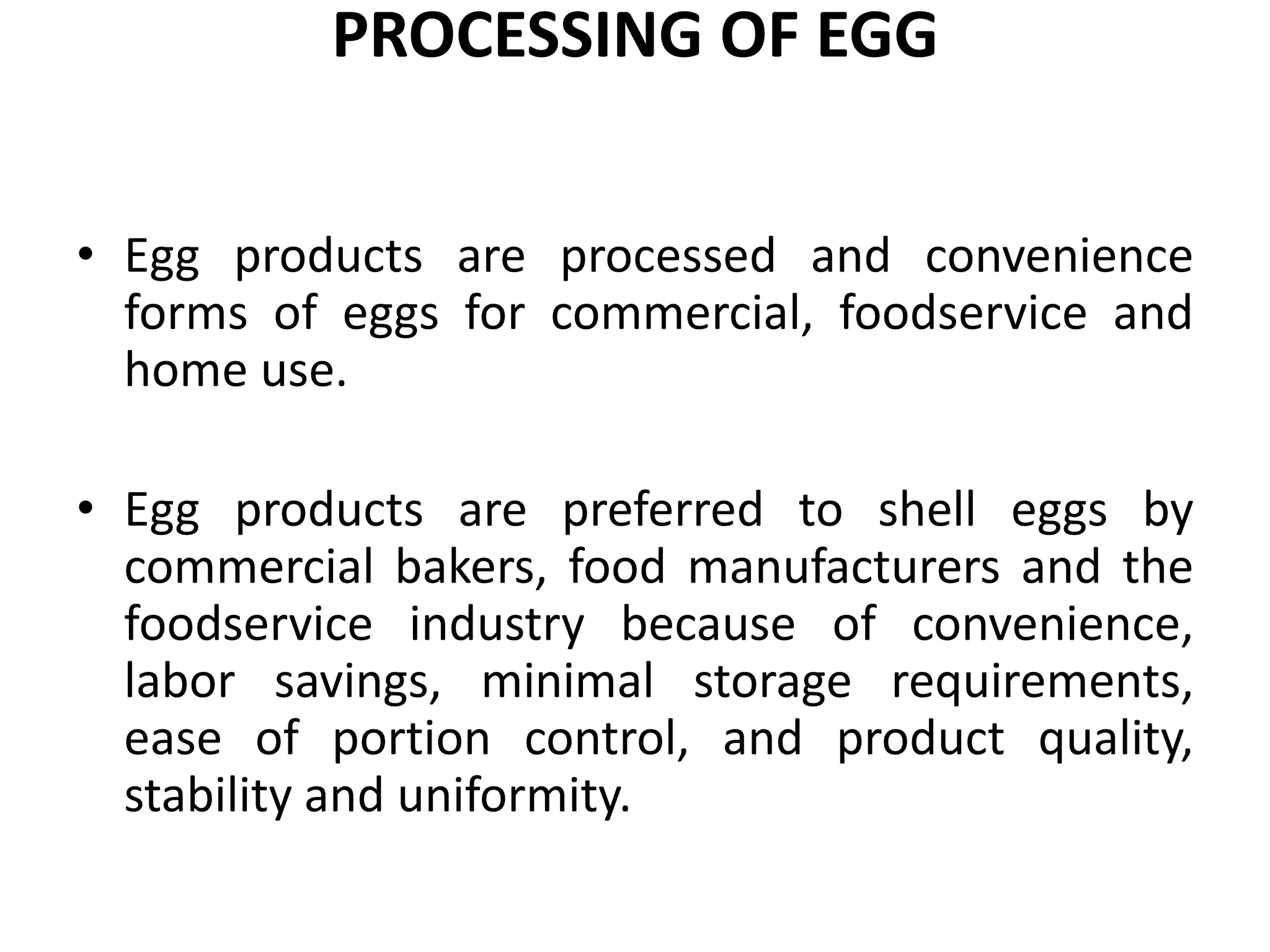 Egg processing.pptx | Desserts and Baking | Food & Drink