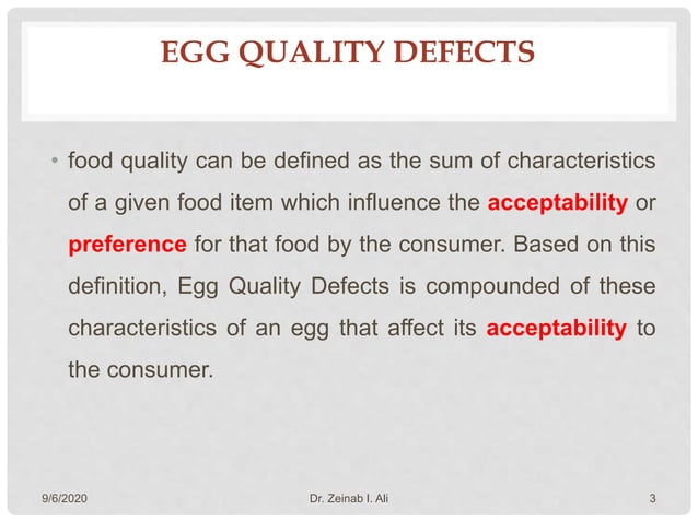 Egg quality defects | PPTX