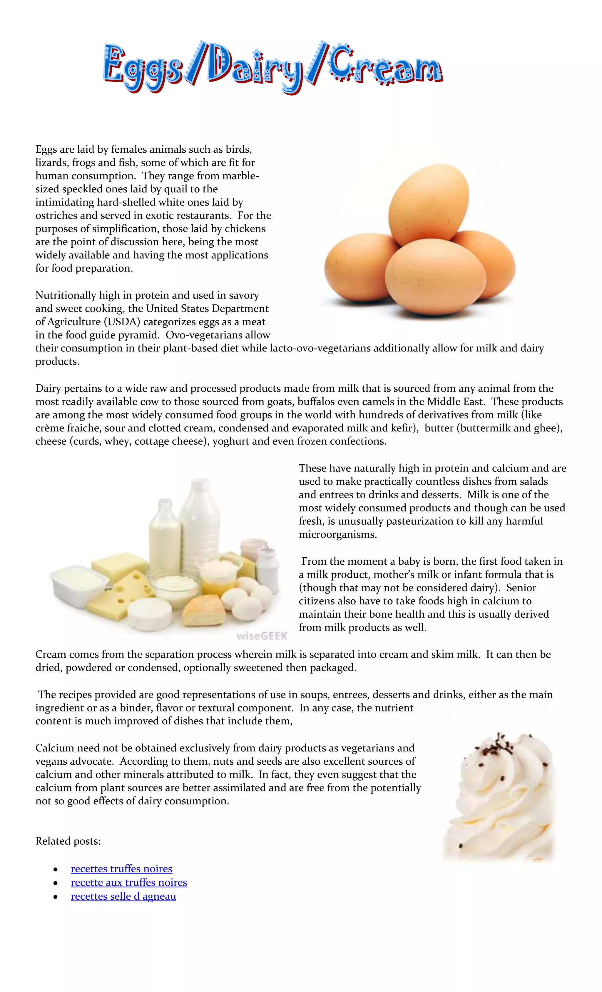 Eggs, dairy, cream | PDF