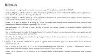 Utilization of eggshell waste with relation to sustainability ...