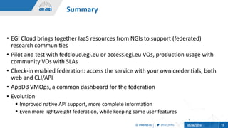 EGI Federated Cloud - May 2019 | PPT