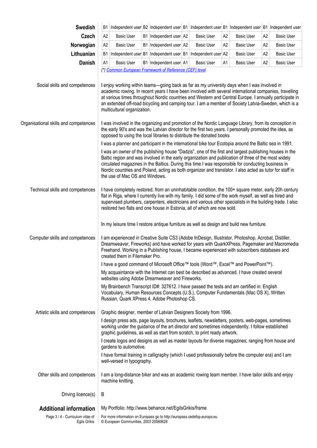 Egils Grikis Cv | PDF