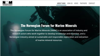 DSM IN NORWAY'S EEZ - EMERGING INDUSTRY BASED ON REGIONAL TECHNOLOGICAL ...