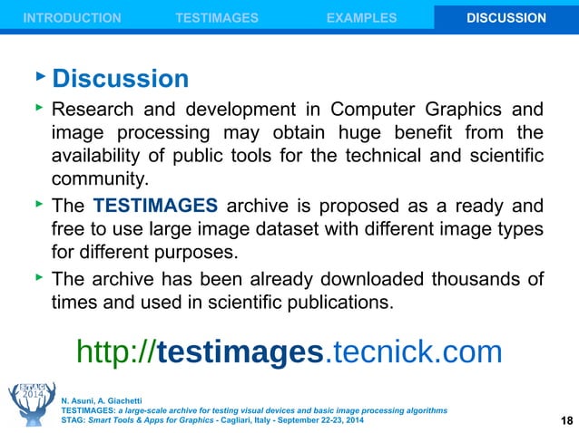 TESTIMAGES - a large-scale archive for testing visual devices and basic ...