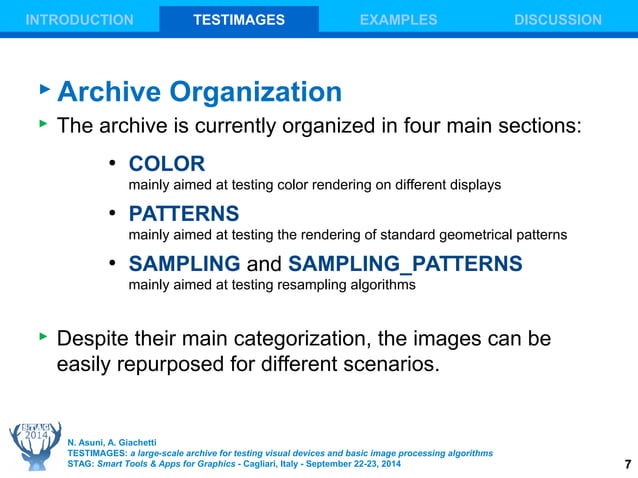 TESTIMAGES - a large-scale archive for testing visual devices and basic ...