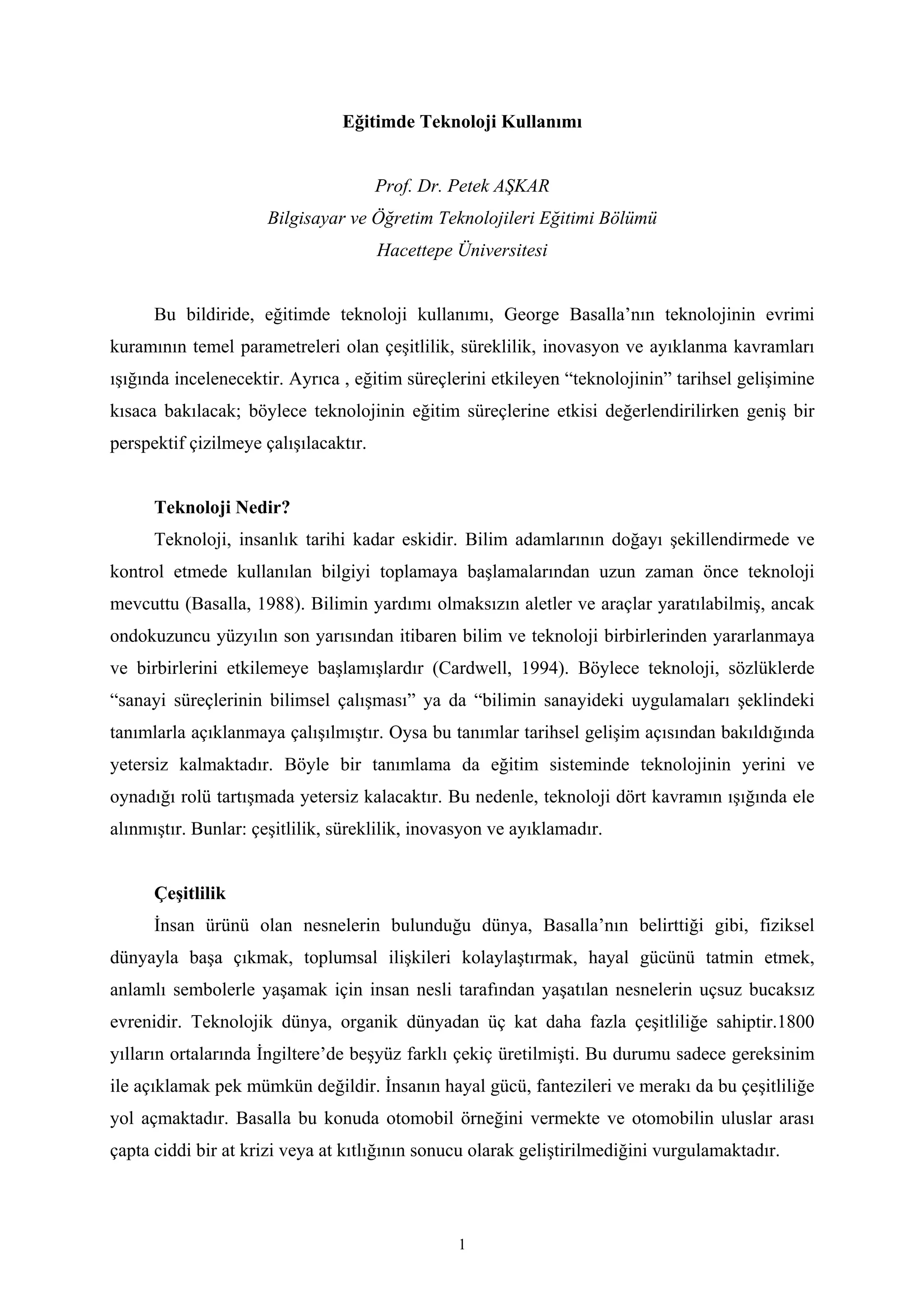 Eğitimde Teknoloji Kullanımı | PDF Eğitimde Teknoloji Kullanımı | PDF