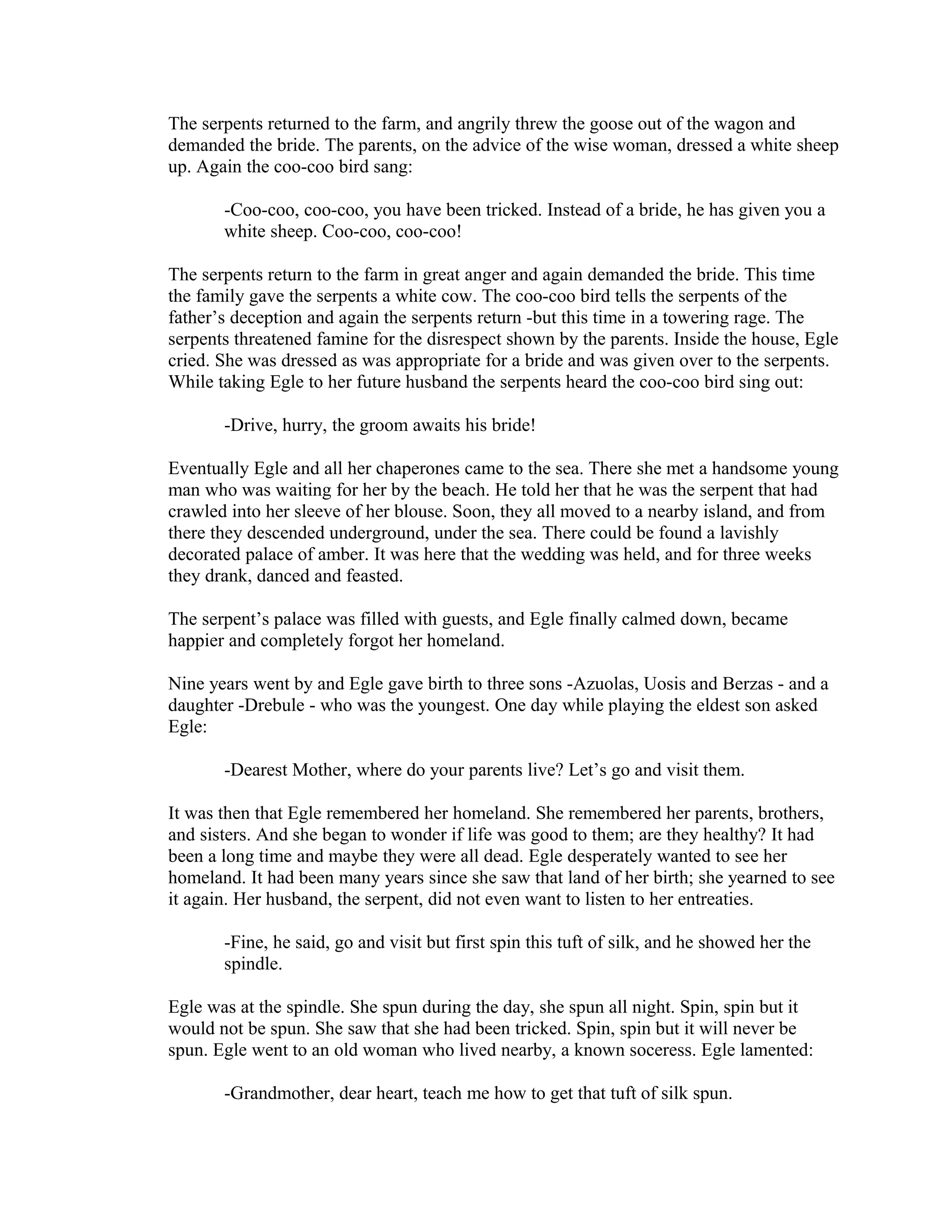 Egle, the queen of serpents | PDF