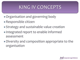 King IV a value add to business | PPTX