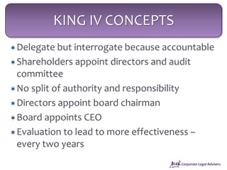 King IV a value add to business | PPTX