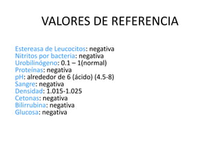 Examen general de orina (EGO), como por ejemplo valores de referencia .pdf