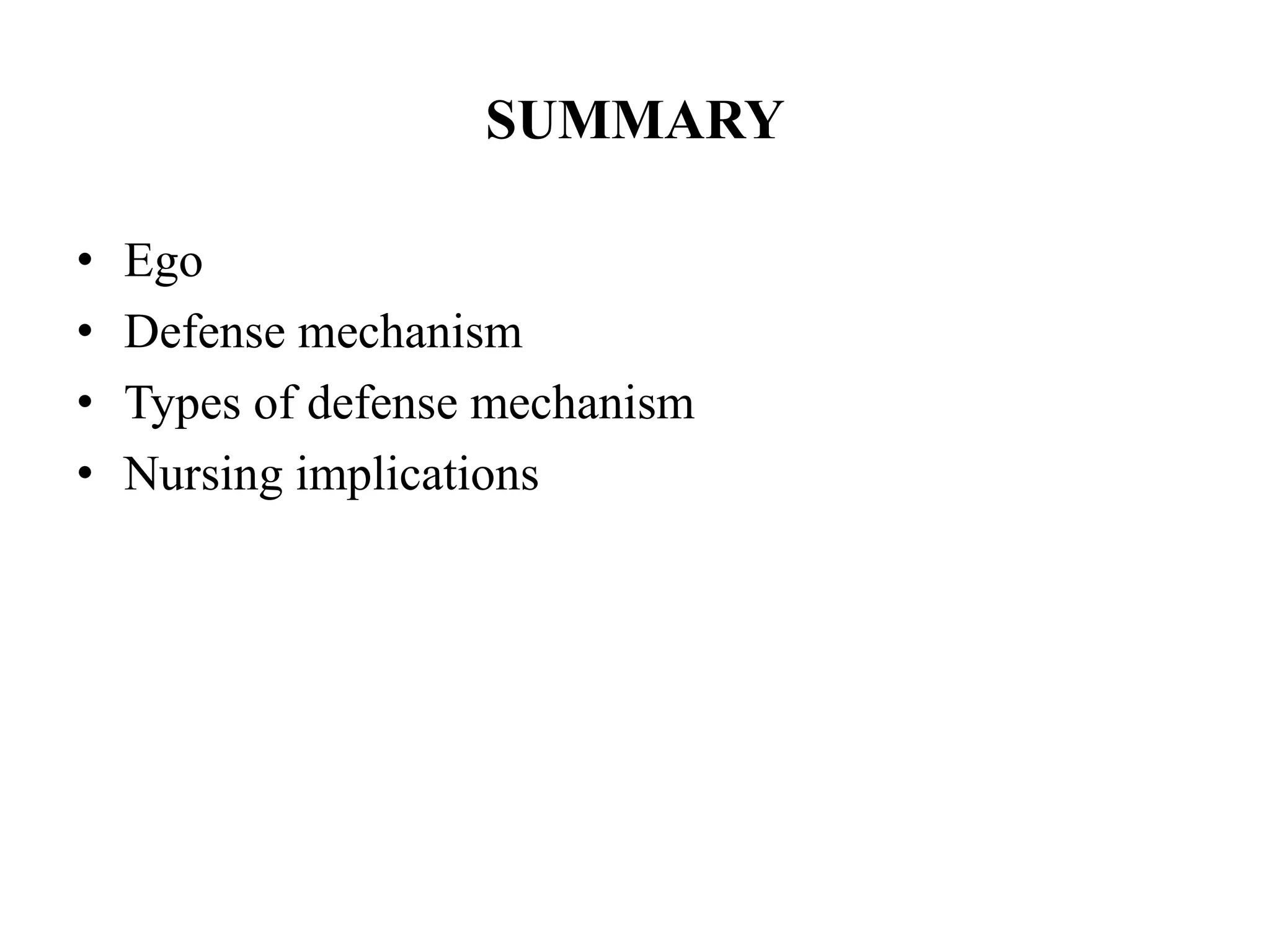 Ego and defense mechanism | PPTX