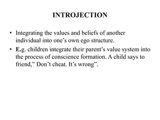 Ego and defense mechanism | PPTX