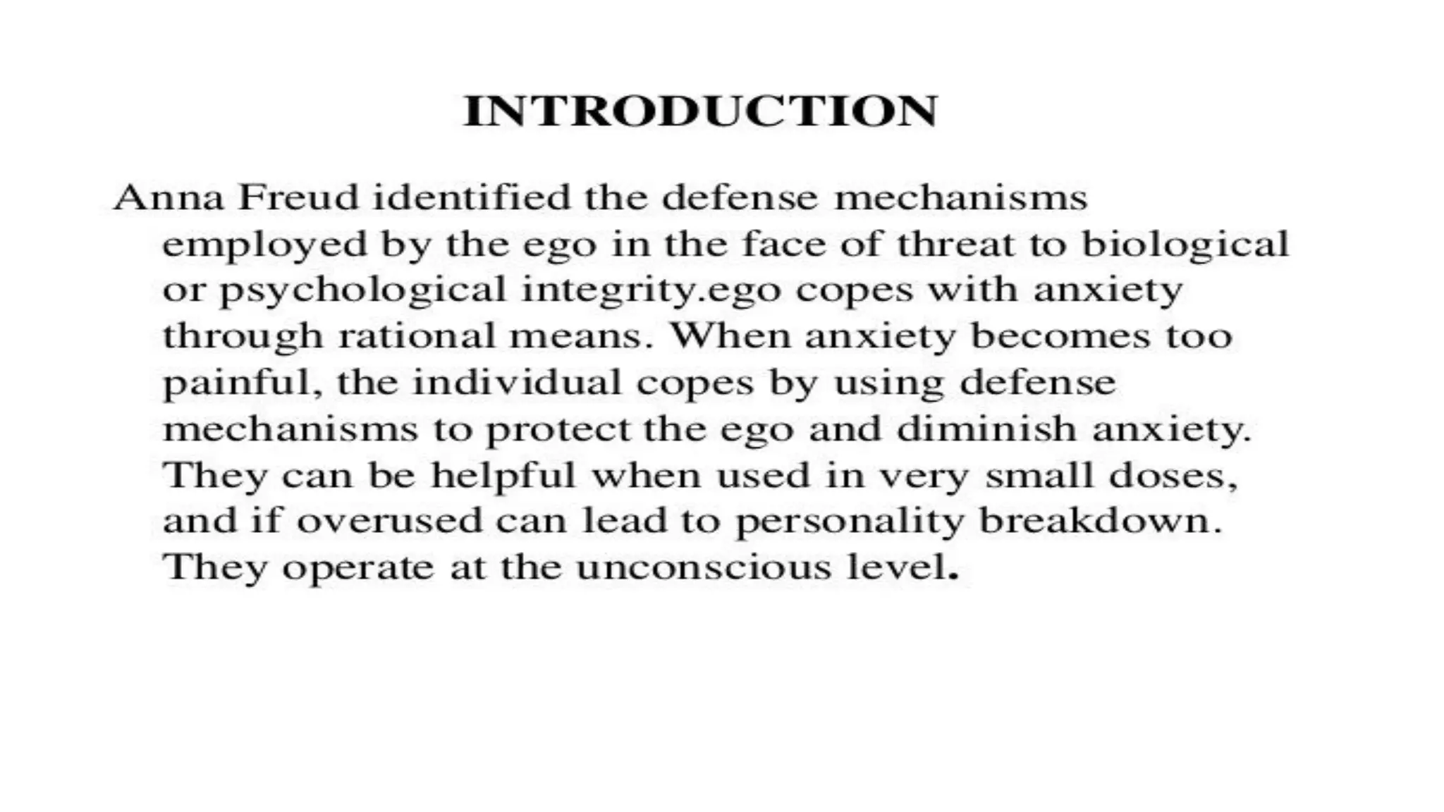 Ego defense machanism converted | PDF