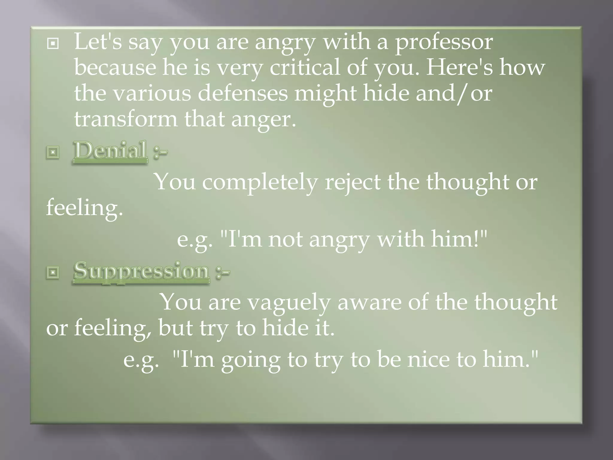 Ego defense mechanism | PPTX