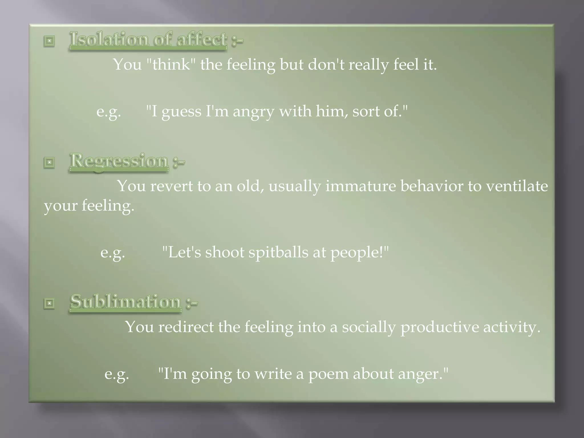 Ego defense mechanism | PPTX