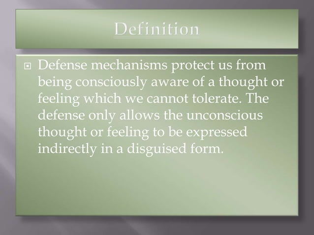 Ego defense mechanism | PPT