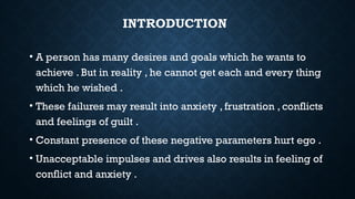EGO DEFENSE MECHANISM AND ITS IMPLICATION TOPIC IS INTRODUCTION, DEFINITION, TYPES AND ...