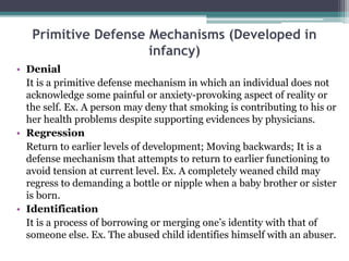 Ego defense mechanisms | PPTX | Mental Health | Diseases and Conditions